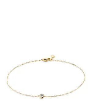Monica Vinader Vermeil Solitaire Chain Bracelet - Gold