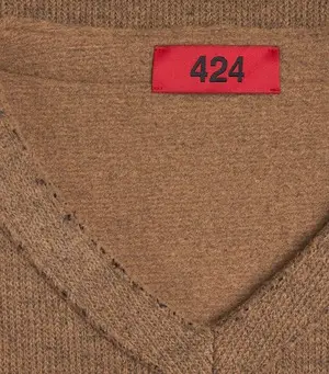 424 Distressed V-neck Sweater
