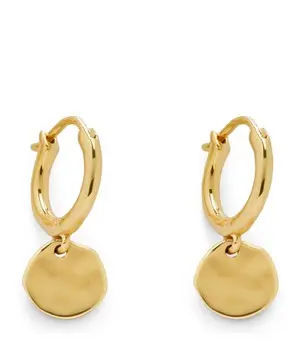 Monica Vinader Vermeil Siren Muse Disc Huggie Earrings - Gold