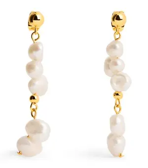 Anni Lu Gold-plated Pearly Drop Earrings - Ivory