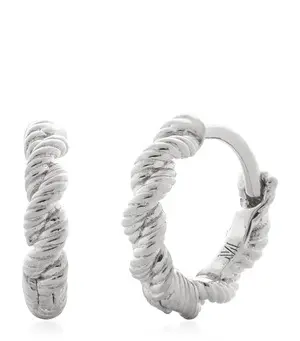 Monica Vinader Mini Corda Huggie Earrings - Silver