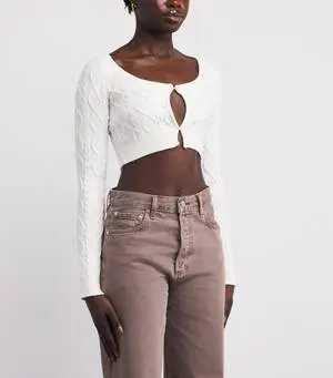 SKIMS Cable Knit Cropped Cardigan