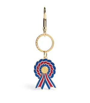 Harrods Metal Rosette Keyring - Navy