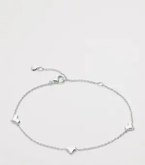 Monica Vinader Sterling Heart Station Chain Bracelet