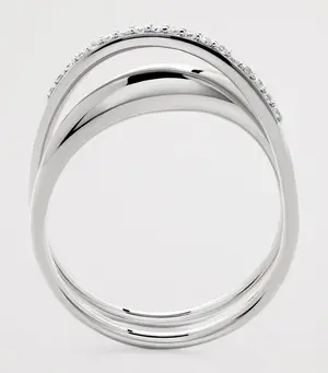 Monica Vinader Sterling And Diamond Nura Wrap Ring - Silver