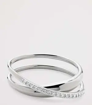 Monica Vinader Sterling And Diamond Nura Wrap Ring - Silver