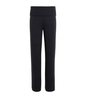 SKIMS Wool-cashmere Blend Fold-over Trousers