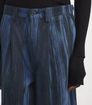 Issey Miyake Jacquard Straight Trousers