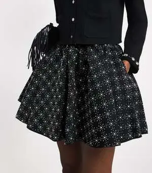 Maje Embellished Mini Skater Skirt