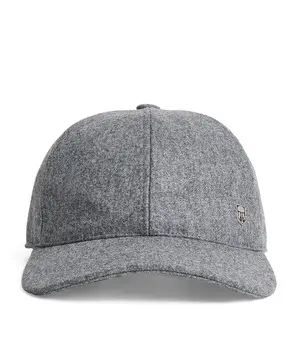 Corneliani Virgin Wool Shield Baseball Cap - Grey
