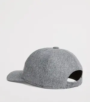 Corneliani Virgin Wool Shield Baseball Cap - Grey