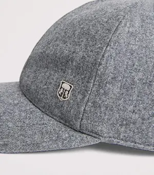 Corneliani Virgin Wool Shield Baseball Cap - Grey