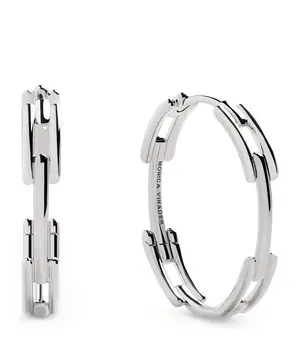 Monica Vinader Sterling Signature Link Hoop Earrings - Silver