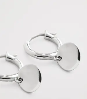 Monica Vinader Mini Siren Muse Disc Huggie Earrings - Silver
