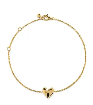 Monica Vinader Vermeil Heart Chain Bracelet - Gold