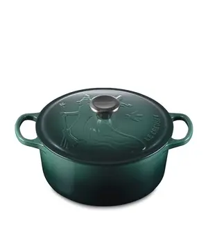 LE CREUSET Cast Iron Elphaba Embossed Casserole Dish - Green