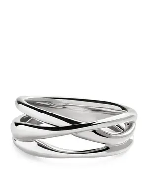 Monica Vinader Sterling Nura Crossover Ring - Silver