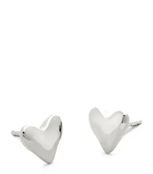 Monica Vinader Sterling Heart Earrings - Silver
