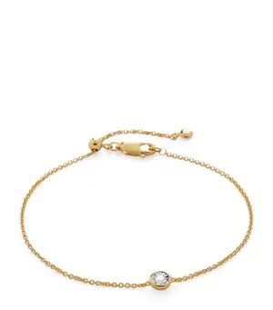 Monica Vinader Vermeil And Diamond Solitaire Chain Bracelet - Gold