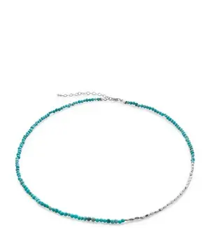 Monica Vinader Sterling And Turquoise Beaded Necklace - Silver