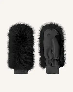 Perfect Moment Faux Fur Mittens - Black