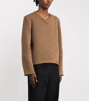 424 Distressed V-neck Sweater