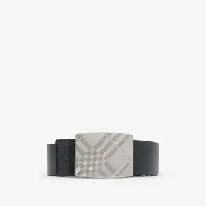 Burberry Reversible Engraved Check Belt - Black/charcoal Grey