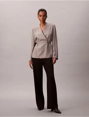 Calvin Klein Viscose Jacquard Wrap Blazer