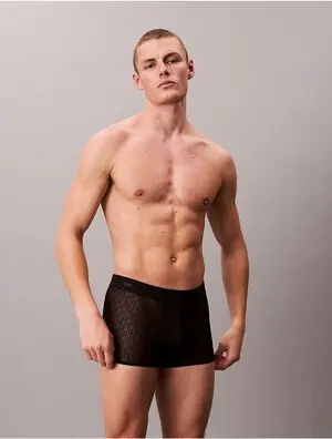 Calvin Klein Microfiber Lace Trunk - Black