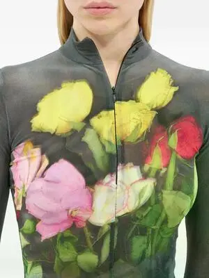 MSGM Floral-print Zip Bodysuit