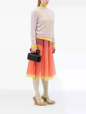 MSGM Layered Tulle Midi Skirt - Orange