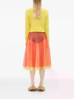 MSGM Layered Tulle Midi Skirt - Orange