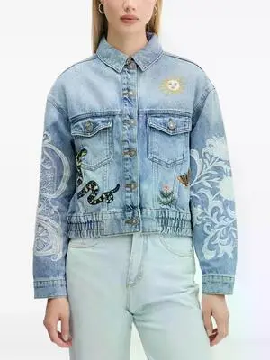 Desigual Embroidered Denim Trucker Jacket