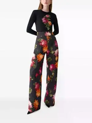 Carolina Herrera Diane Chrysanthemum-print Trousers