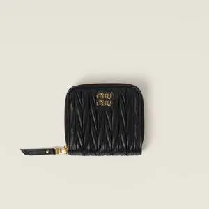 Miu Miu Small Matelassé Nappa Leather Wallet - Black