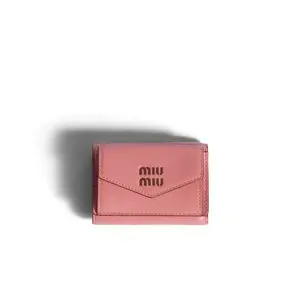 Miu Miu Small Leather Wallet - Camelia/cognac