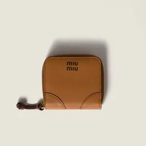 Miu Miu Small Leather Wallet - Cognac+palisander