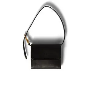 Miu Miu Nappa Leather Wallet With Shoulder Strap - Black