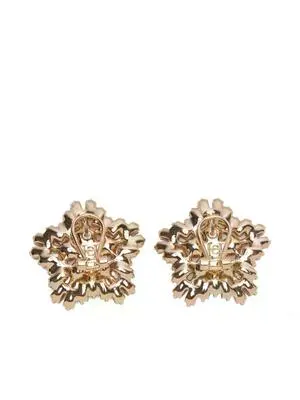Carolina Herrera Crystal Snowflake Clip-on Earrings - Gold