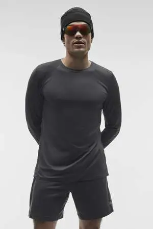 Alo Yoga Idol Crewneck Long Sleeve Top - Anthracite