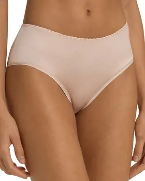 Hanro Satin Deluxe High Cut Briefs - Natural