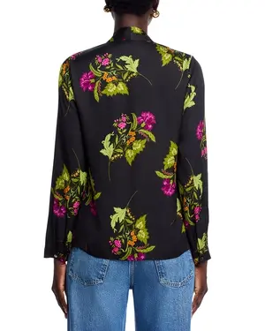 Kobi Halperin Palm Floral Blouse - Black Mult