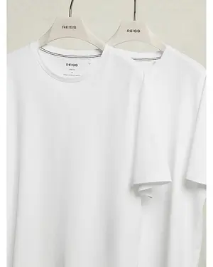 REISS Flex Loungewear Tee, 2 Pack - White