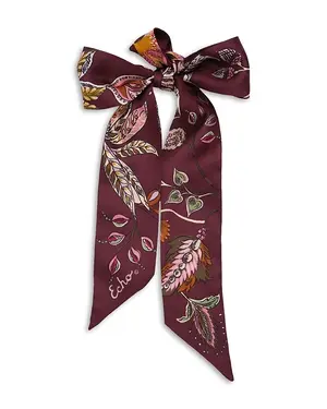 Echo Falling Leaves Silk Ribbon Scarf - Fig