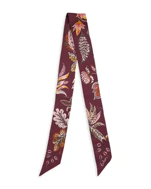 Echo Falling Leaves Silk Ribbon Scarf - Fig