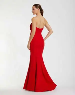 Mac Duggal Strapless Mermaid Gown With 3d Flowers