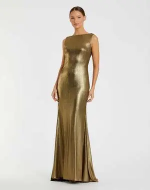 Gold Open Back Evening Gowns