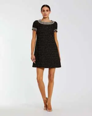Mac Duggal Embellished Mini Dress - Black