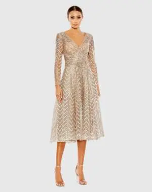 Women's Long Sleeve Wrap Cocktail Dresses