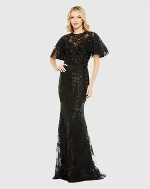 Mac Duggal Cape Effect Evening Dresses